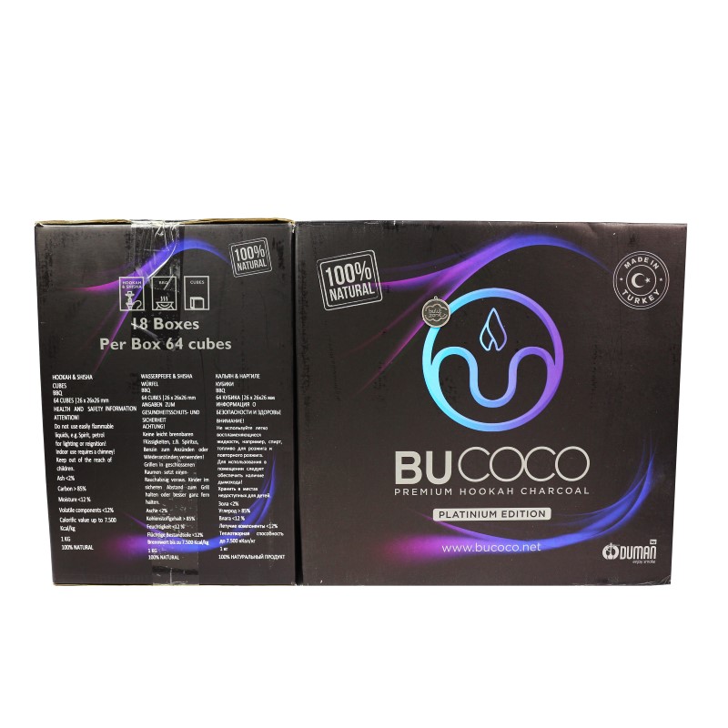 BUCOCO PREMIUM | Węgiel Kokosowy do Shishy 18Kg BOX - Oduman - bulut.zone